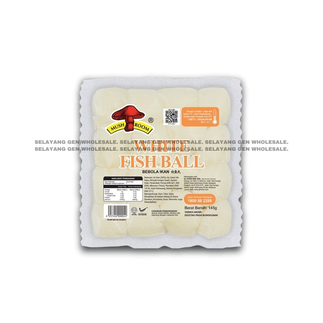 MUSHROOM White Fish Ball 145G - Selayang Gen Wholesale Sdn Bhd